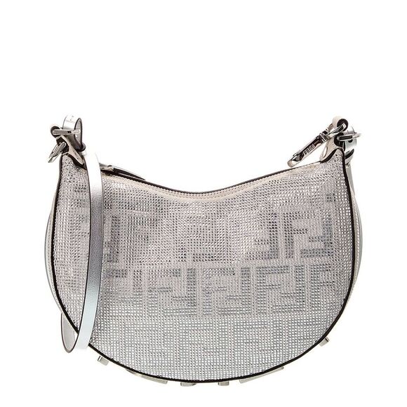 Fendi | Bags | Fendi Fendigraphy Mini Ff Jacquard Leather Hobo Bag Grey ...